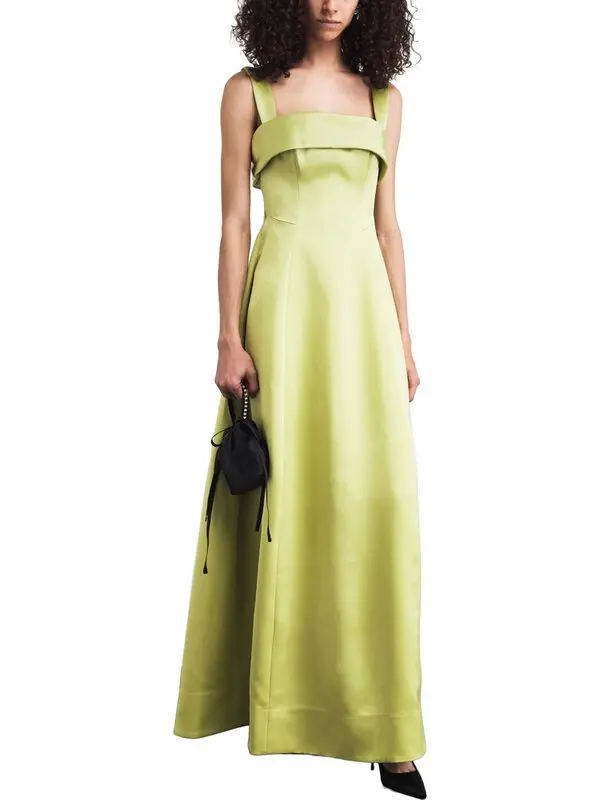 Rachel Gilbert Stretch-taffeta Hallie Gown - Green