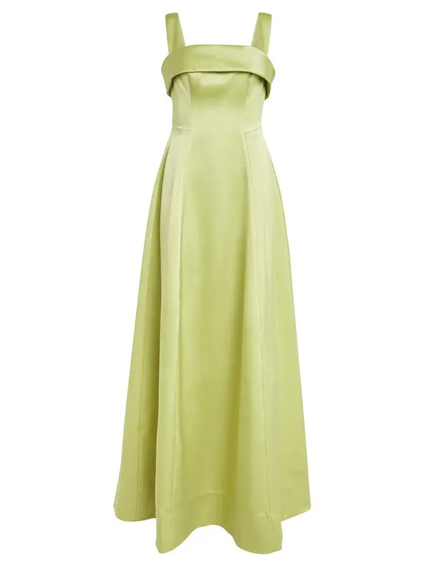 Rachel Gilbert Stretch-taffeta Hallie Gown - Green