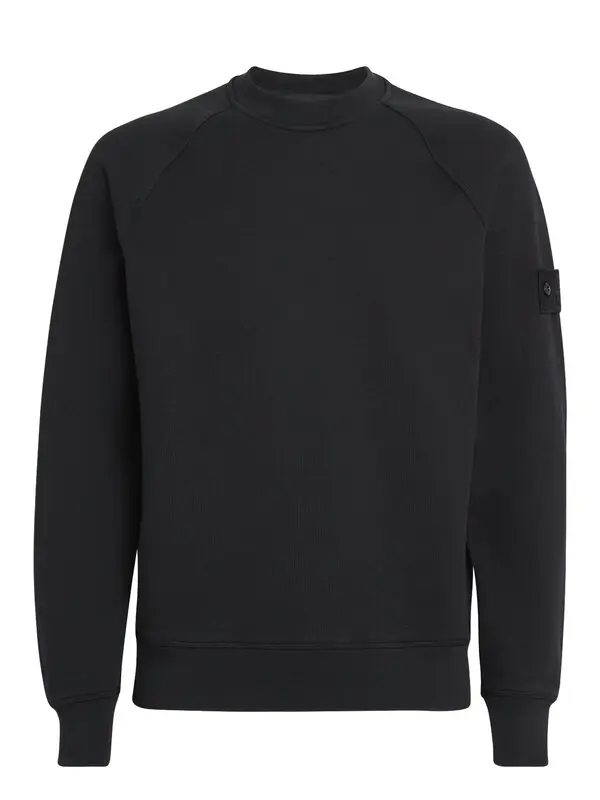 Stone Island Cotton Compass Sweater - Black