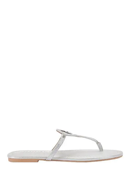 Kurt Geiger Heart T-bar Leather Sandals - Silver