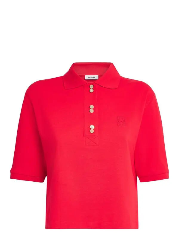 Sandro Cotton Polo Shirt - Red