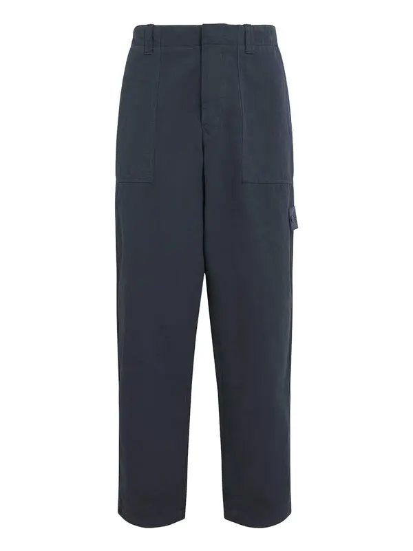 Stone Island Cotton-linen Ghost Fatigue Trousers - Blue