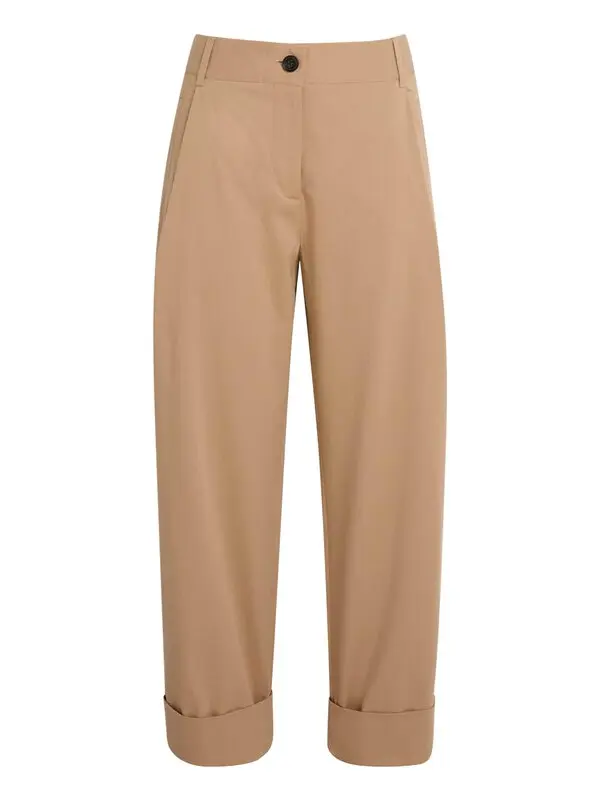 ME+EM Cotton-blend Chinos With Tapered Silhouette - Brown