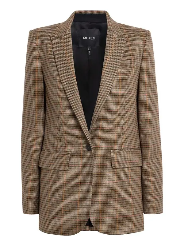 ME+EM Checked Blazer - Brown