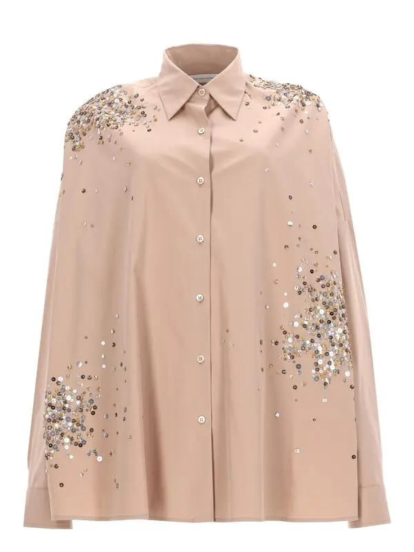 Dries Van Noten Casia Rhinestone Shirt - Powder