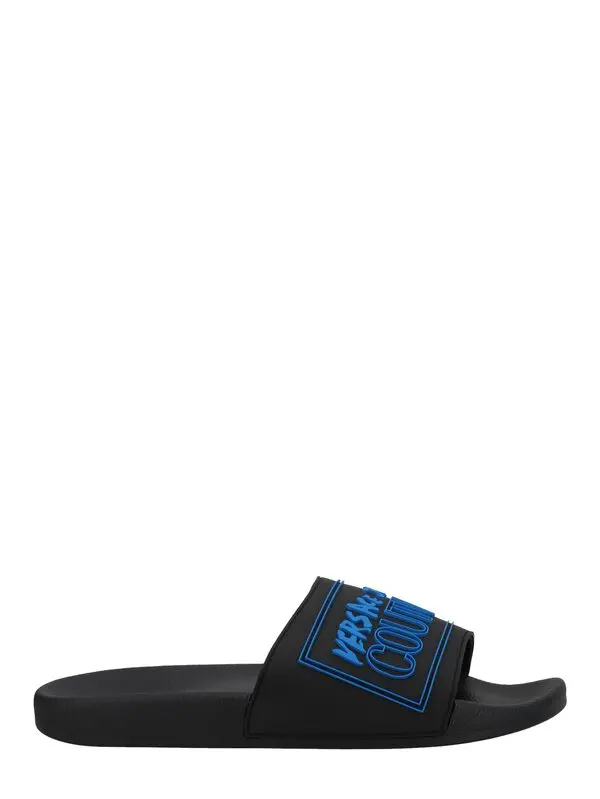 Versace Slides With Logo - Black