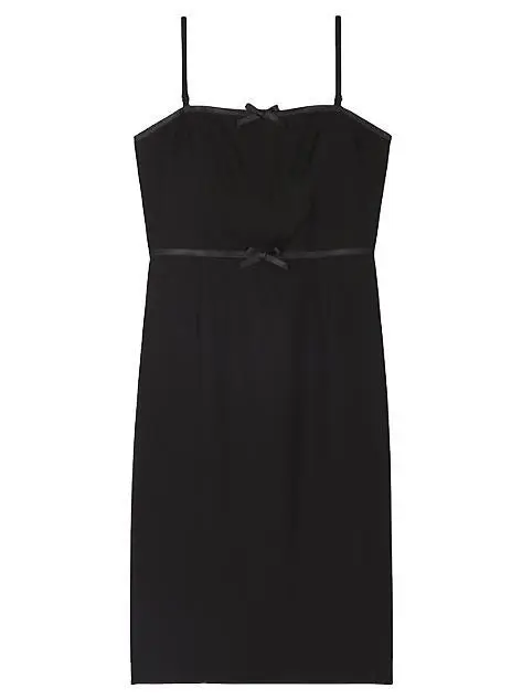 The Kooples Sleeveless Bow-embellished Woven Midi Dress - Black