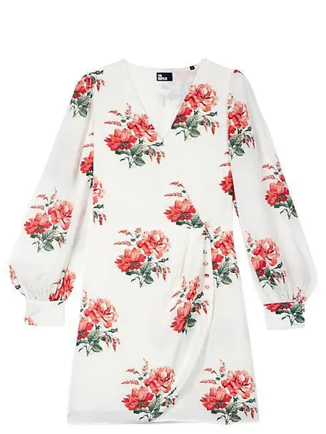 The Kooples Floral-print Mini Dress - White - Red