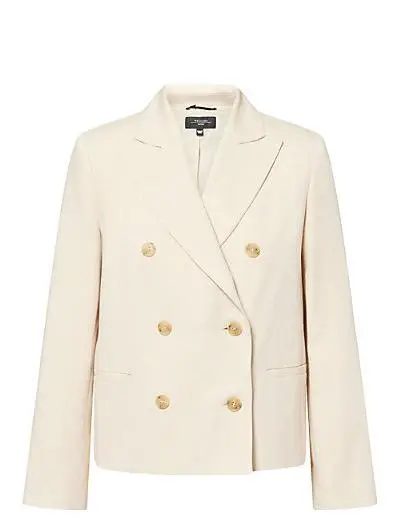 Max Mara Peak-lapel Double-breasted Woven Blazer - Beige