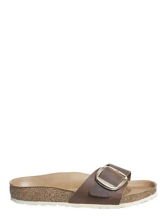 BIRKENSTOCK Madrid Big Buckle Leather Sandals - Cognac