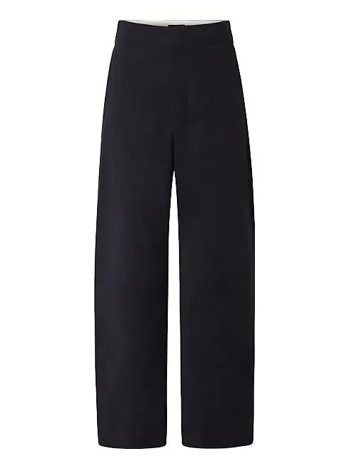 Soeur Hawk Straight-leg High-rise Crepe Trousers - Bleu Nuit
