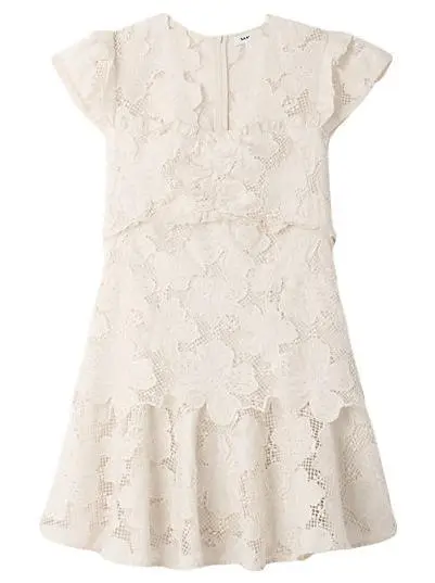 Sandro Floral V-neck Mini Dress - White