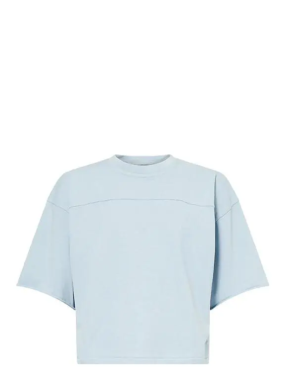 BRAIN DEAD Football Boxy-fit Cotton T-shirt - Blue