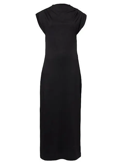 ANINE BING Alix Gathered Cotton-blend Maxi Dress - Black