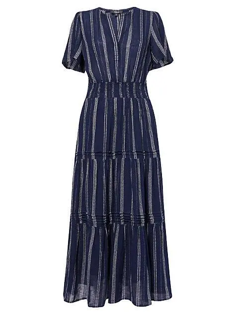 Rails Cannes Tiered Woven Midi Dress - Marina Stripe