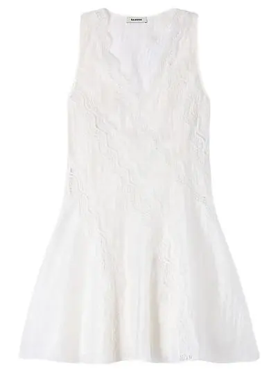 Sandro Sleeveless V-neck Mini Dress - White