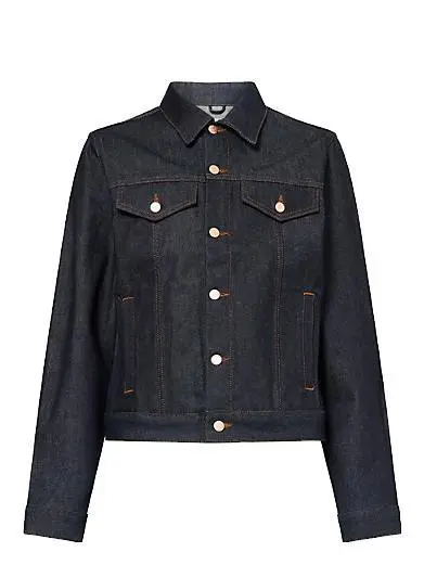 Emporio Armani Contrast-stitch Denim Trucker Jacket - Blue Denim
