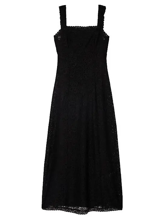 The Kooples Sleeveless Lace-embroidered Maxi Dress - Black