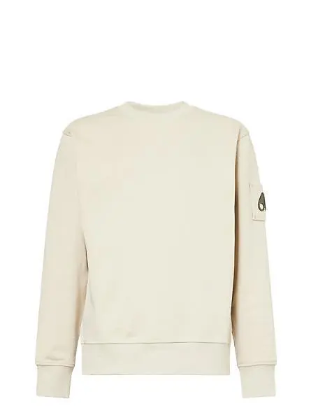 Moose Knuckles Hartsfield Crew-neck Cotton Sweatshirt - Alabaster
