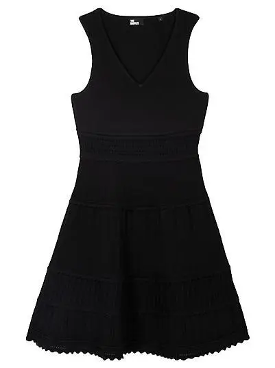 The Kooples Sleeveless V-neck Mini Dress - Black