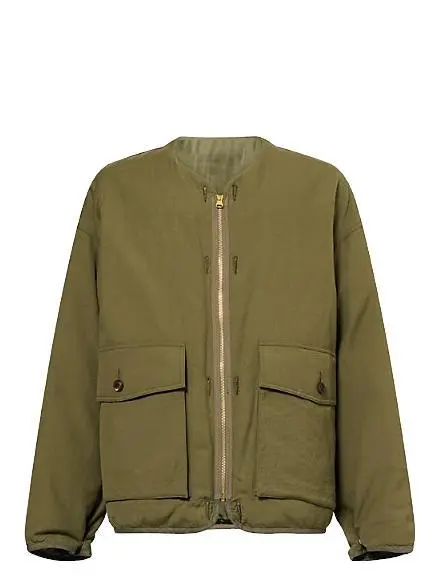 Visvim Iris Reversible Wool-blend Down-filled Jacket - Olive