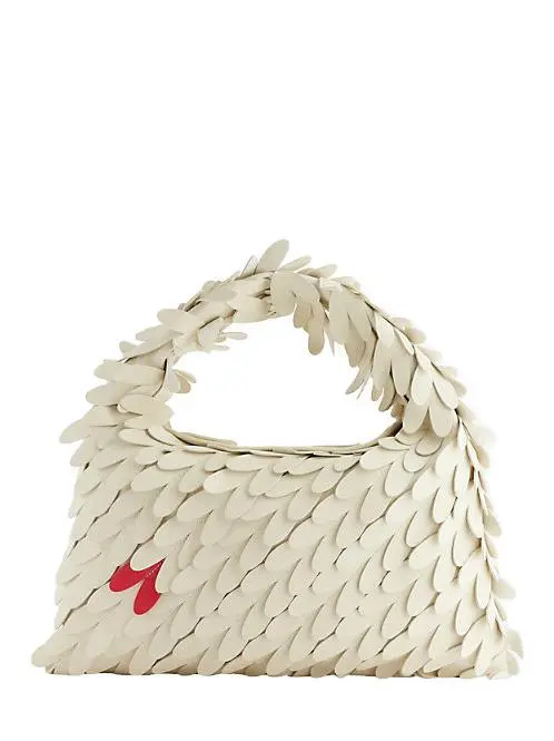 Bottega Veneta Hop Heart-shape Suede Shoulder Bag - Sea Lipstick