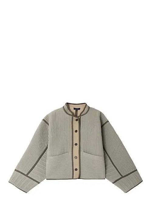 Soeur Cotton Quilted Jacket - Vert Deau/beige