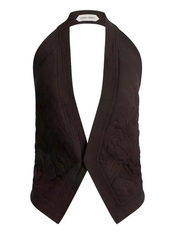 Alberta Ferretti Quilted Halterneck Waistcoat - Brown