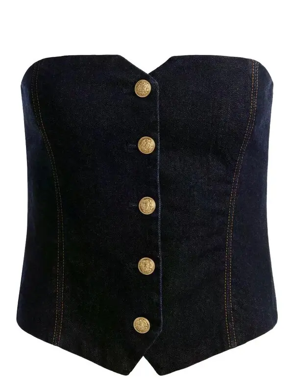 Alice + Olivia Strapless Vest - Blue