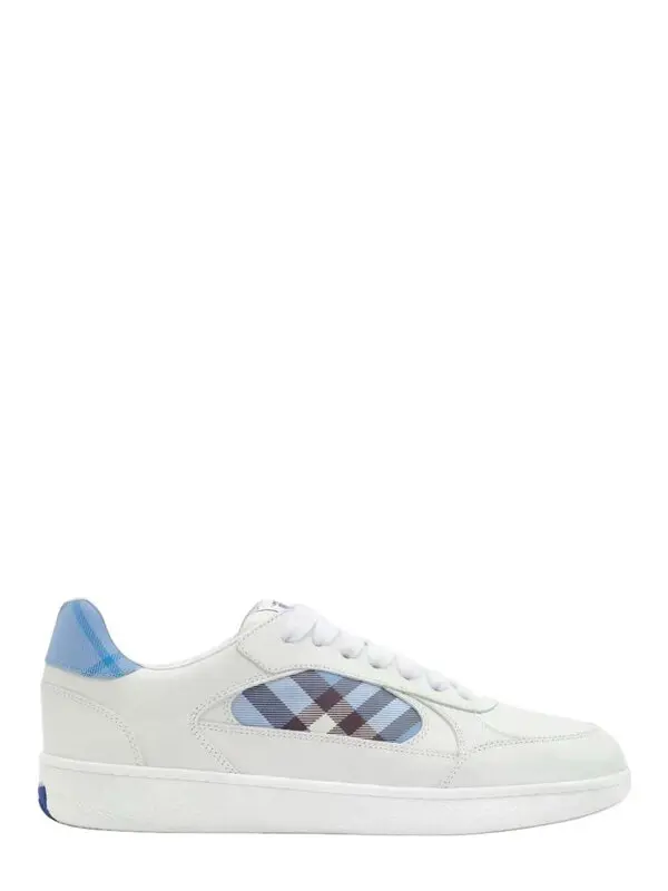 Burberry Leather And Check Terrace Sneakers - White