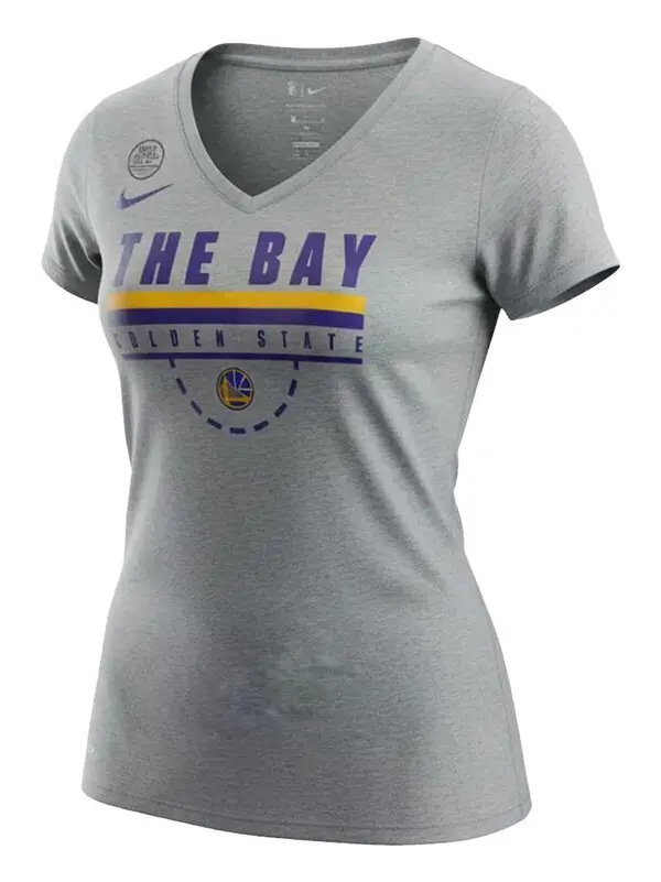 Nike Nba Golden State Warriors The Bay V-neck T-shirt - Grey