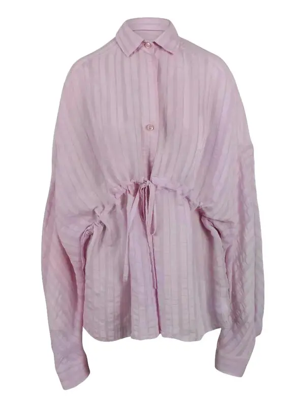 THELATEST Striped Drawstring Shirt - Pink