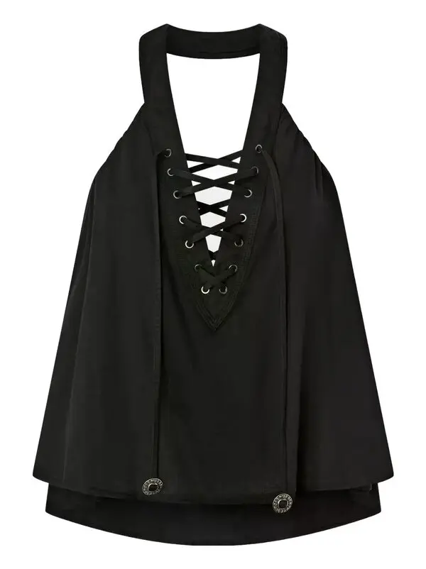 Pinko Lace-up Halterneck Top - Black