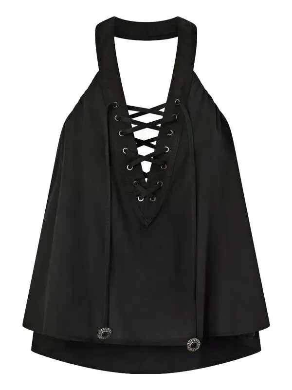 Pinko Lace-up Halterneck Top - Black