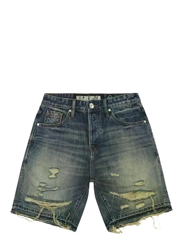 BILLIONAIRE BOYS CLUB Cadet Distressed Denim Shorts - Blue