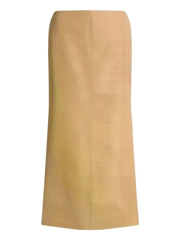 Alberta Ferretti Side Slit Midi Skirt - Neutrals