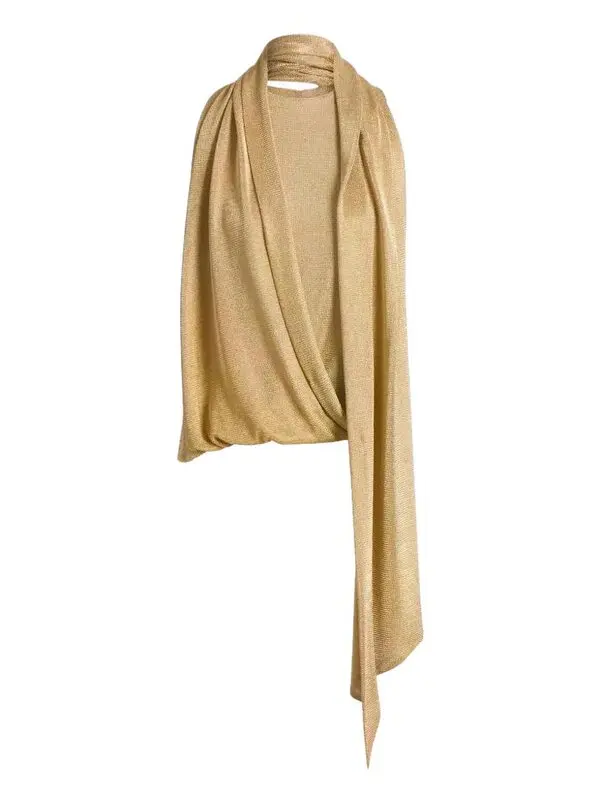 Alberta Ferretti Draped Sleeveless Top - Gold