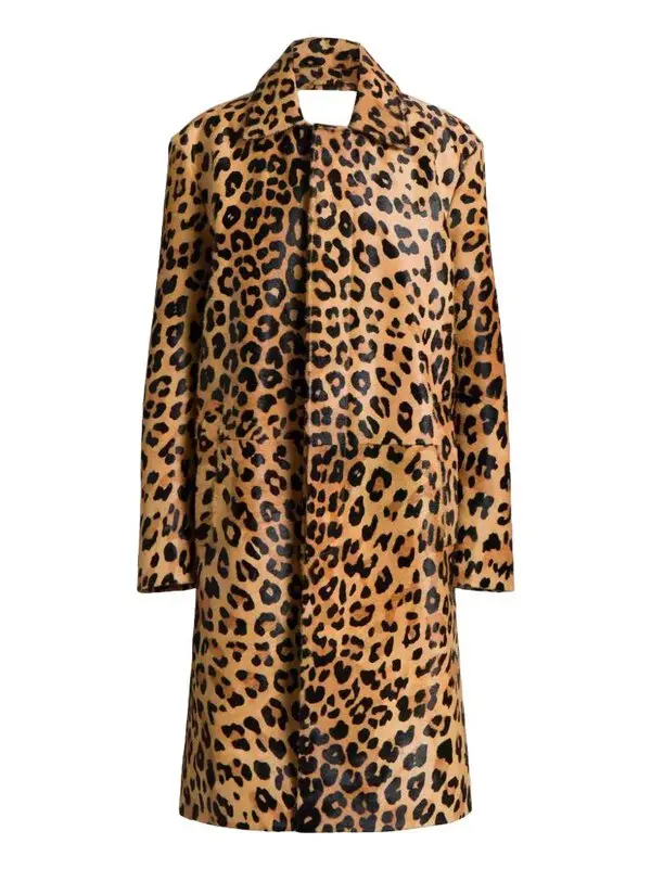 Alberta Ferretti Leopard Print Coat - Brown