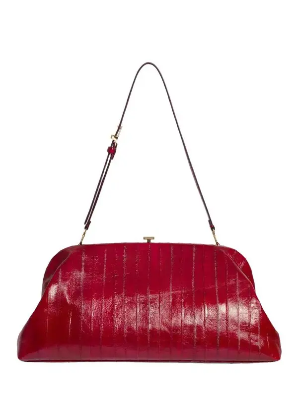 Alberta Ferretti Vertical-stripe Clutch - Red