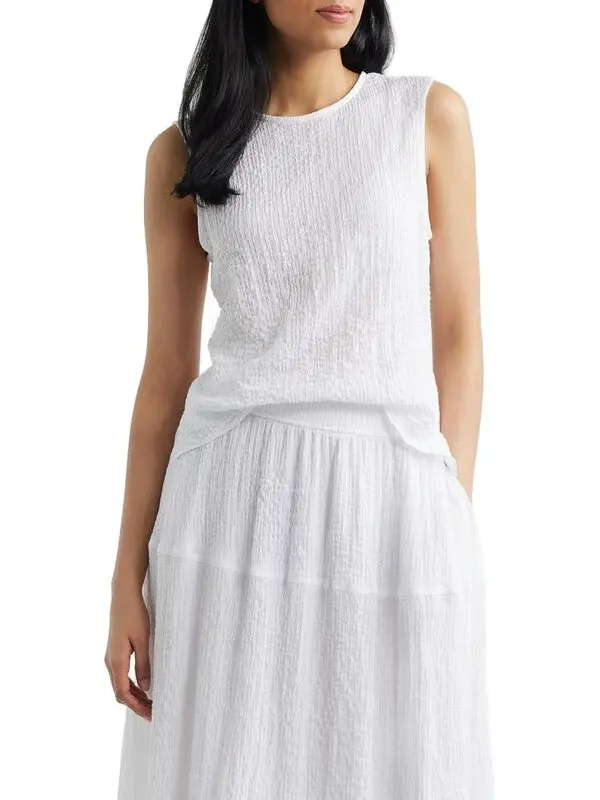 Bernardo Textured Sleeveless Top - Bright White