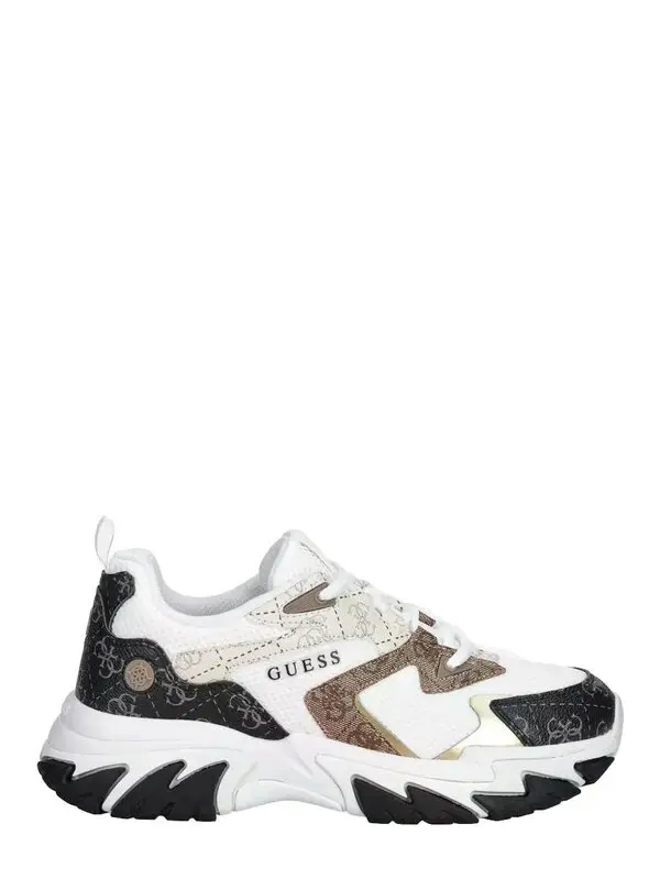 Guess Logo-print Panelled Sneakers - White