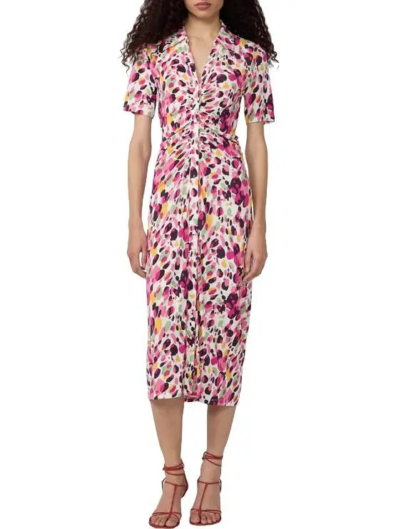 Diane Von Furstenberg Zoey Ruched Shirtdress - Sherbet Pony Multi