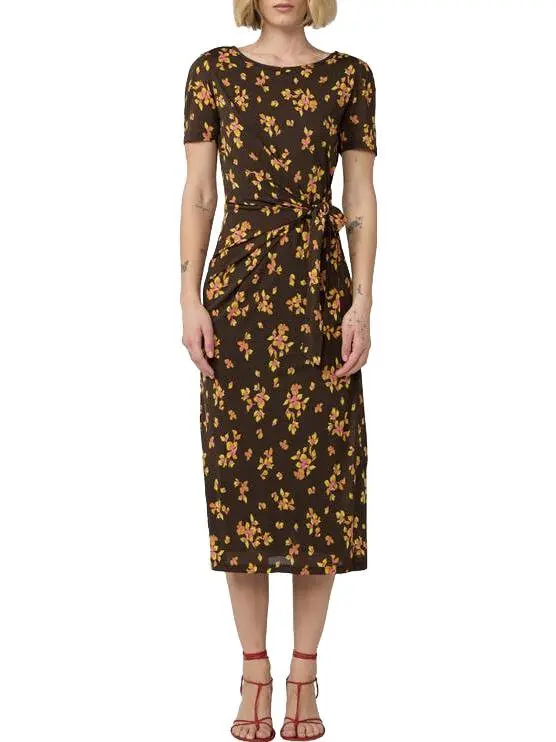 Diane Von Furstenberg Mandy Floral Wrap Silk Midi Dress - Island Orchid Mini Bouquet
