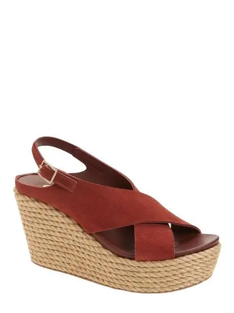 PEDRO GARCIA Donvina Platform Wedge Slingback Sandal - Henna Castoro