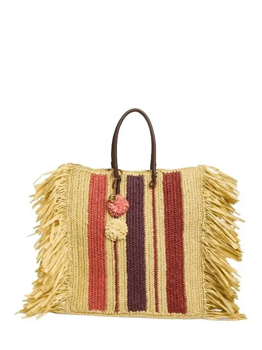 Sam Edelman Lily Straw Tote - Natural/red