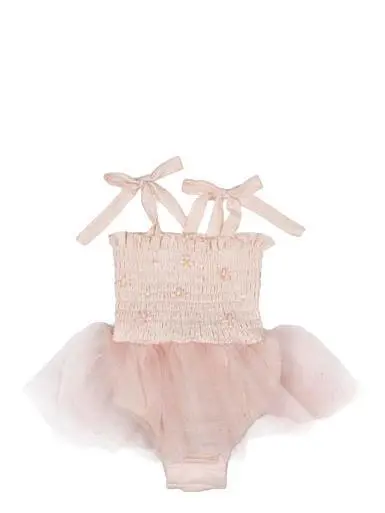 WILD WAWA Butterfly Accented Tutu Romper - Pink
