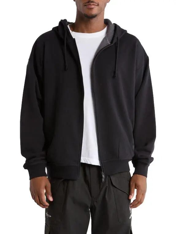 Y3 Graphic Front Zip Hoodie - Black
