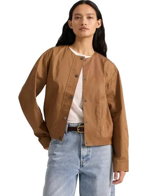 ALBARAY Pleat Hem Bomber Jacket - Tan