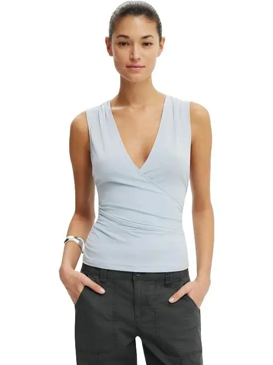 COTTON ON Marlo Wrap Tank - Iced Marine