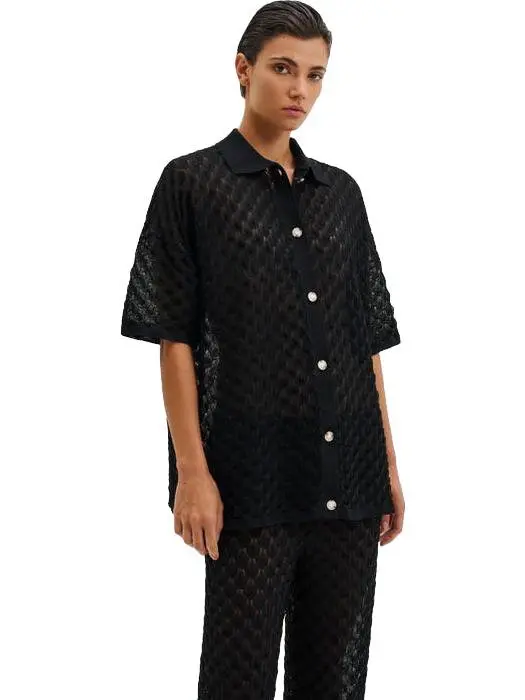 MALINA Moa Knitted Shirt - Black
